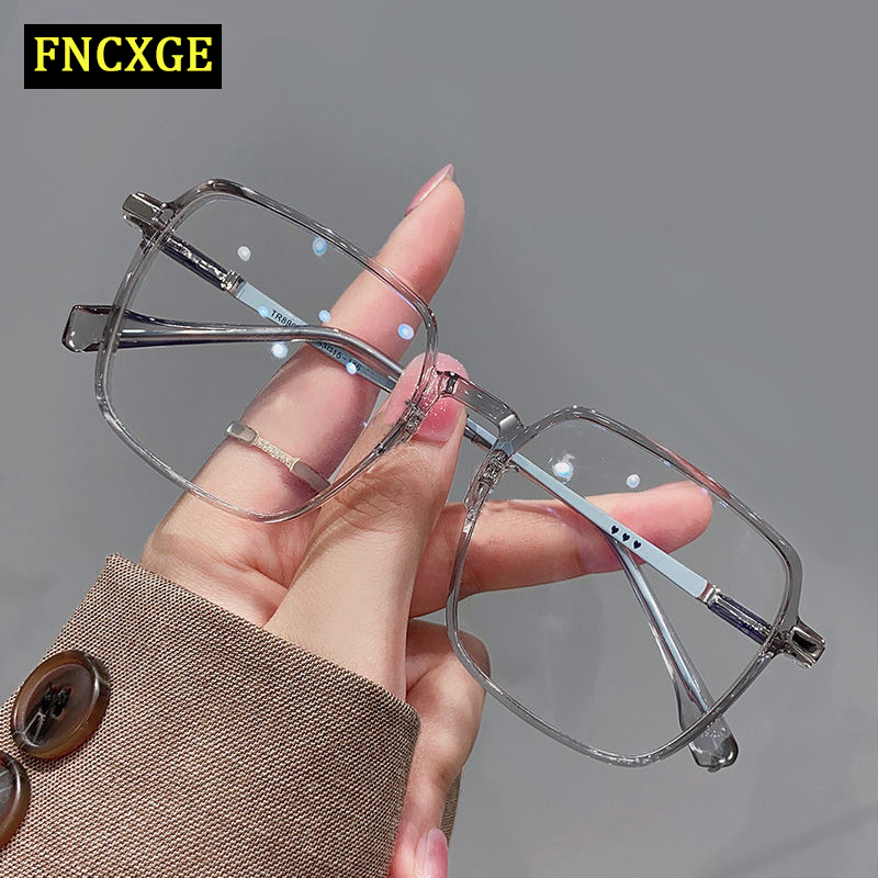 FNCXGE กรอบแว่นตา สายตาสั้น (0°ถึง -600°แว่นตานักบิน ป้องกันแสงสีฟ้า แฟชั่นสําหรับผู้ชาย และผู้หญิง