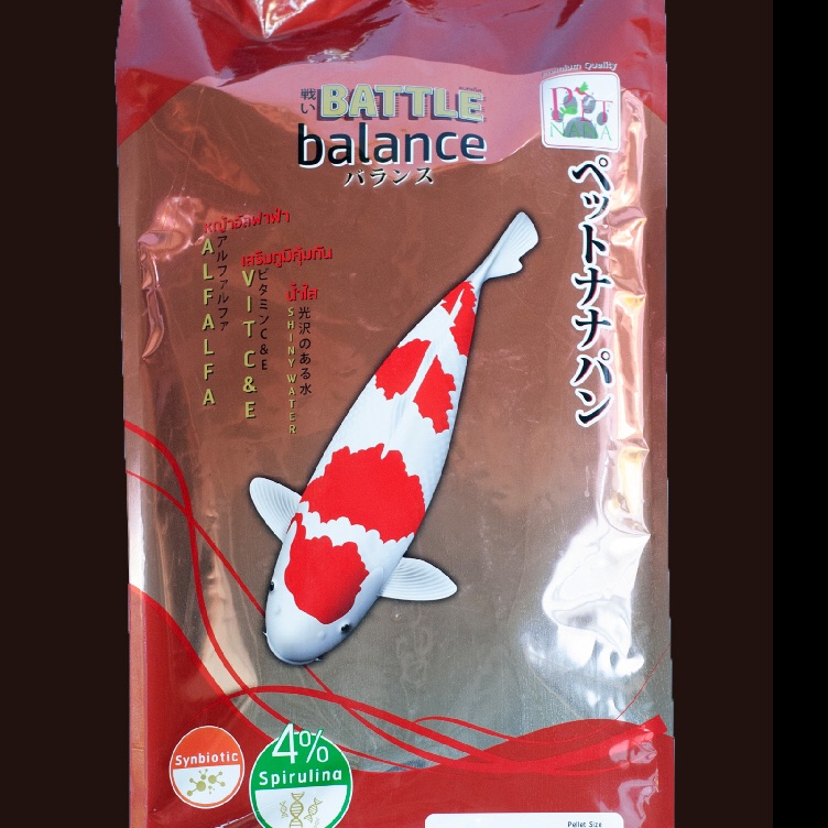 อาหารปลาคราฟ Battle Balance ปรับสมดุล สาหร่าย 4% ขนาด 1 kg. | Ninekaow.com