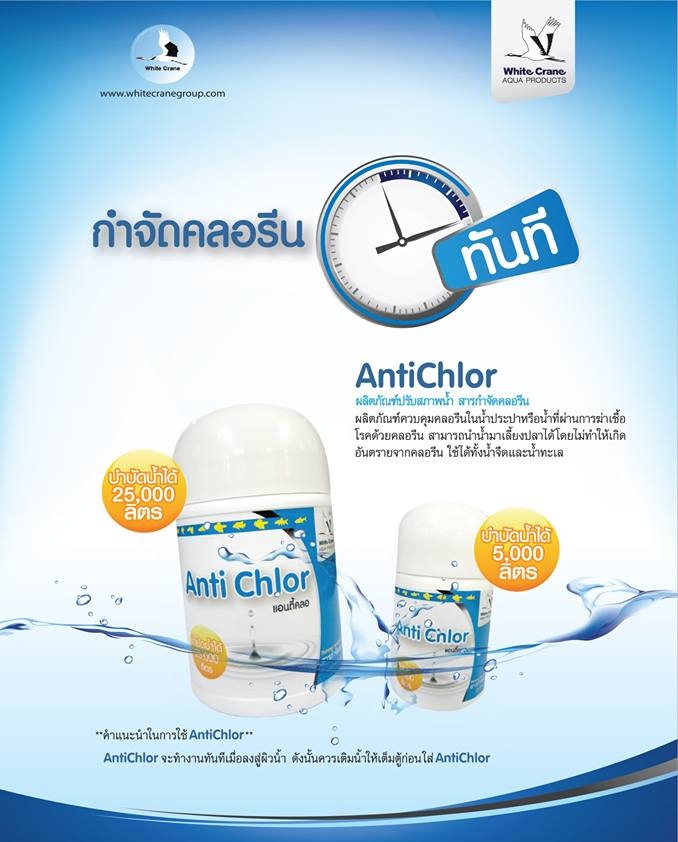 Anti Chlor กระปุกเล็ก 50กรัม ลดคอลรีนในตู้ปลา และ บ่อปลา กำจัดคลอรีน ...