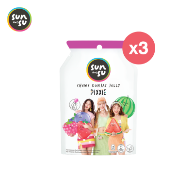 [แพ็ค 3] SUNSU ซันซุ ขนมเยลลี่ กลิ่นมิกซ์เบอรี่และแตงโม รสชาติใหม่! เยลลี่บุก 0 แคล กินอร่อย แบบ ...