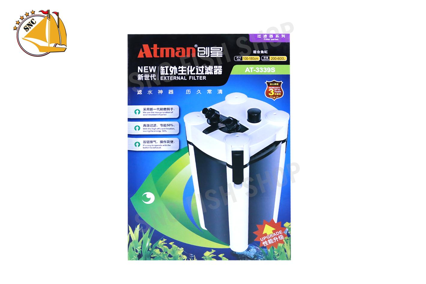 ATMAN AT-3339S external filter ถังกกรองนอก กรองน้ำ ใช้กับตู้ขนาด36นิ้ว ...
