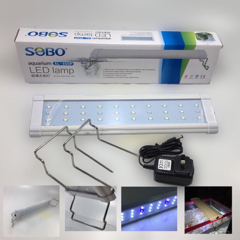 SOBOโคมไฟ LED สีขาว-ฟ้าสำหรับตู้ปลาขนาดความกว้าง/ความยาว38-52ซม.รุ่นAL-350P | Ninekaow.com