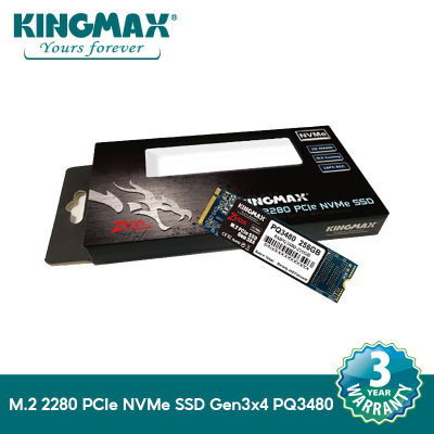 KINGMAX 256GB SSD รุ่น PQ3480 M.2 2280 PCIe NVMe SSD Gen3x4 (2,250/1 ...