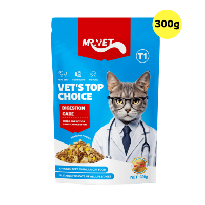 Mr.Vet อาหารเม็ดแมวผสมฟรีซดราย ขนาด 300g/1Kg