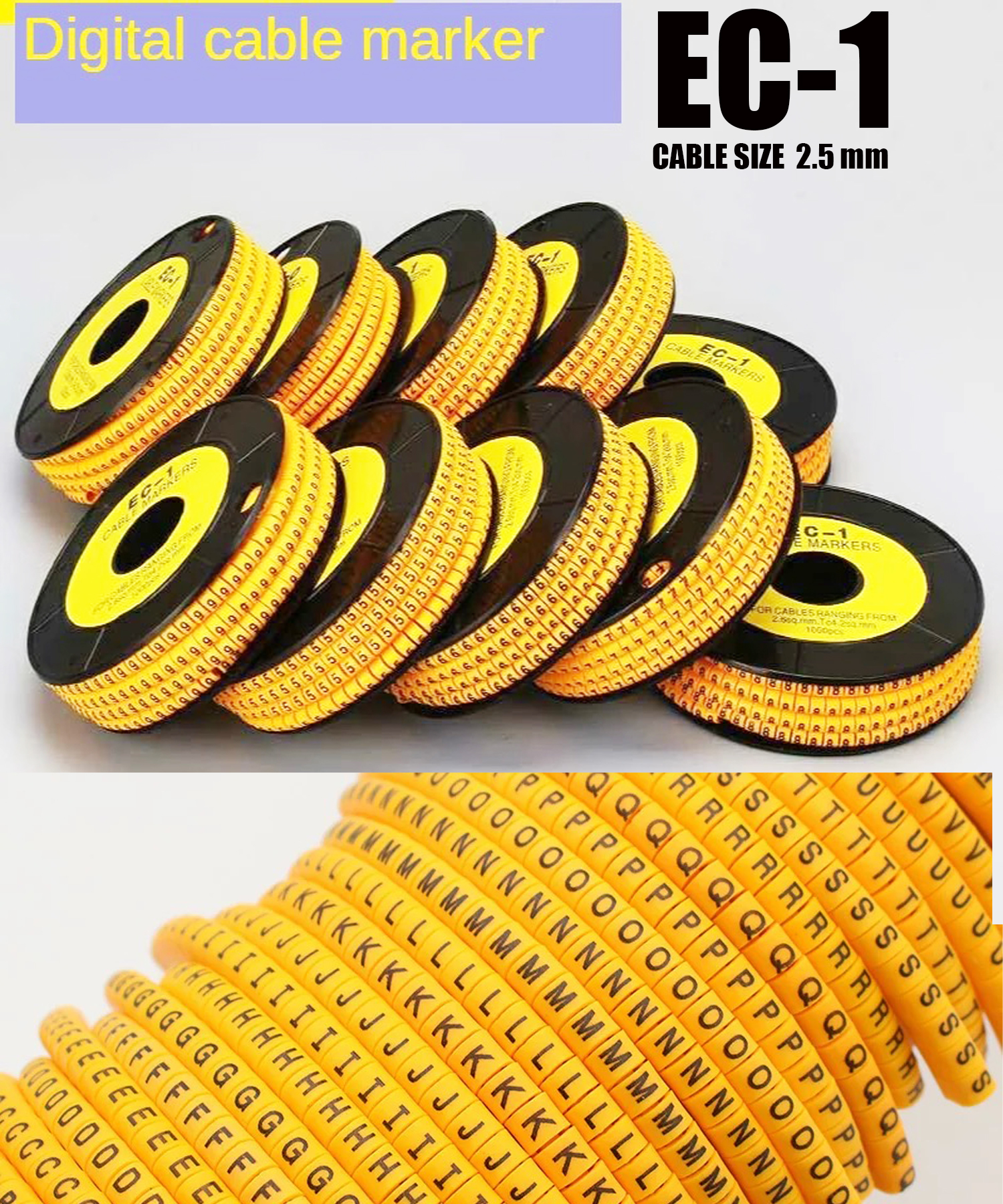 วายมาร์ค EC-1 Cable Markers วายมาร์คเกอร์สายไฟ เหมาะสำหรับสายขนาด 1.5sq ...