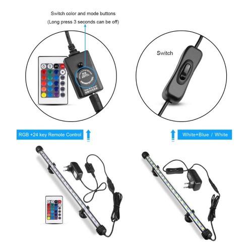 ไฟตู้ปลา เปลี่ยนสีได้ RGB รุ่น SL-98A พร้อมรีโมท มี 16 สี เปลี่ยนได้ 4 ...