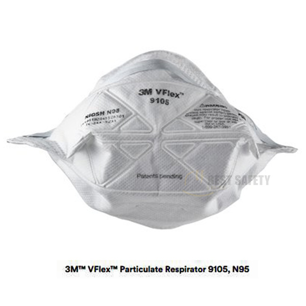 3M หน้ากากกันเชื้อโรคและกันฝุ่น 3M 9105 VFLEX™ มาตรฐาน N95 คาดศรีษะ พับได้ ของแท้ ป้องกันฝุ่น PM2.5