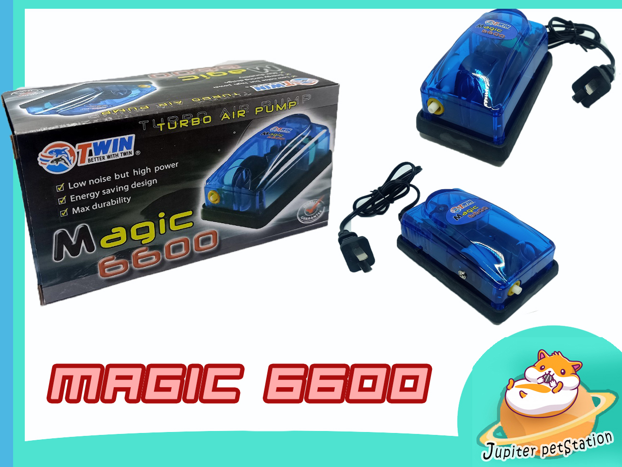 Magic 6600 ปั้มลม แอร์ปั้ม ปั้มออกซิเจน 1ทาง เพิ่มออกซิเจนตู้ปลา สำหรับเลี้ยงปลาเลี้ยงกุ้ง ...