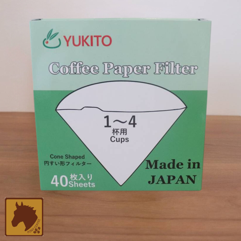 YUKITO Coffee Filter Paper Made in JAPAN, V-Shape, 40 sheets