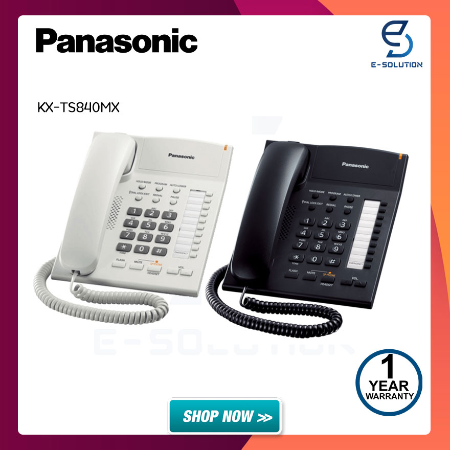 Panasonic corded phone model KX-TS840 White Black ราคาถูก 1,999 บาท ...