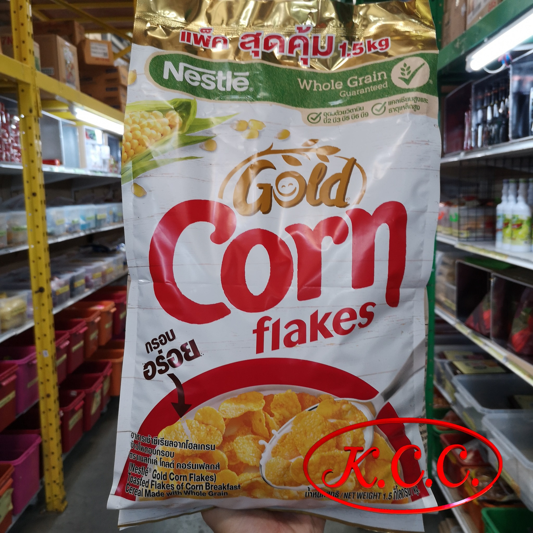 KCC คอร์นเฟลกส์ คอร์นเฟลก Nestle Gold Corn Flakes ตรา เนสท์เล่ ขนาด 1400 กรัม (1.4 kg.) คอนเฟลค ...