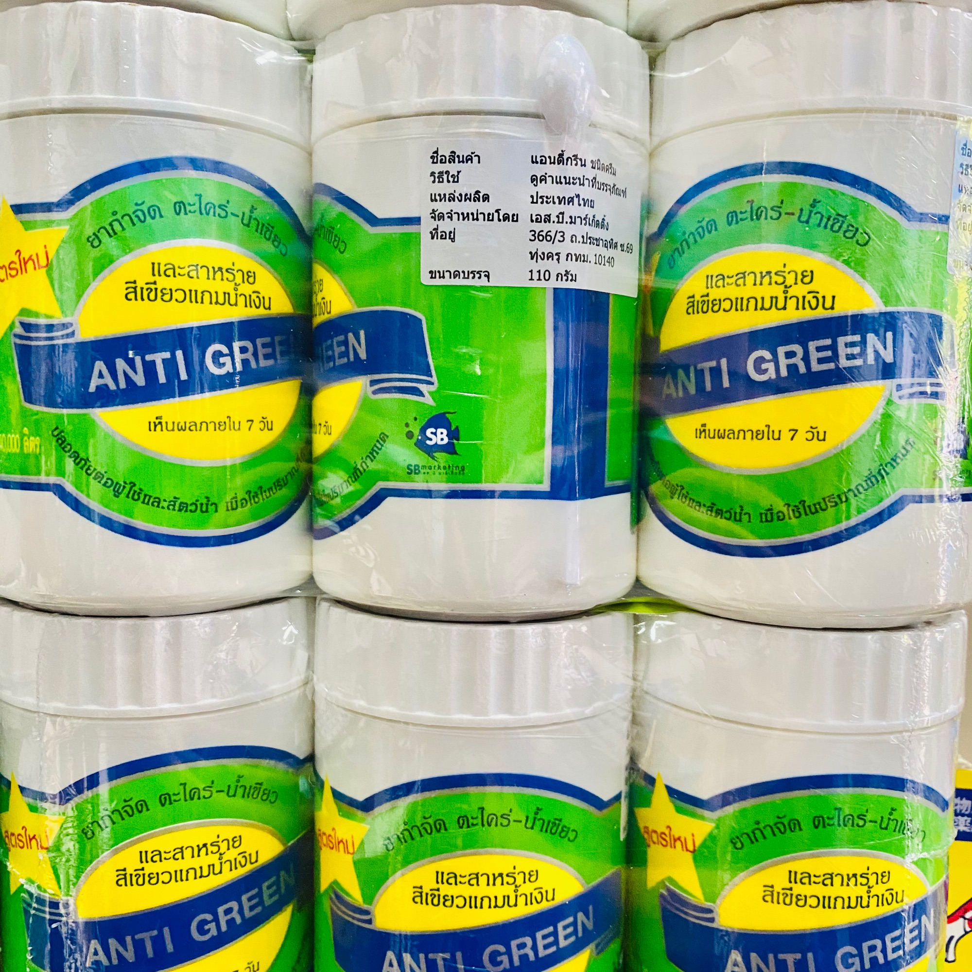 Anti-green บรรจุ 110 g 1 กระป๋อง หมดปัญหา ตะไคร้น้ำ น้ำเขียว | Ninekaow.com